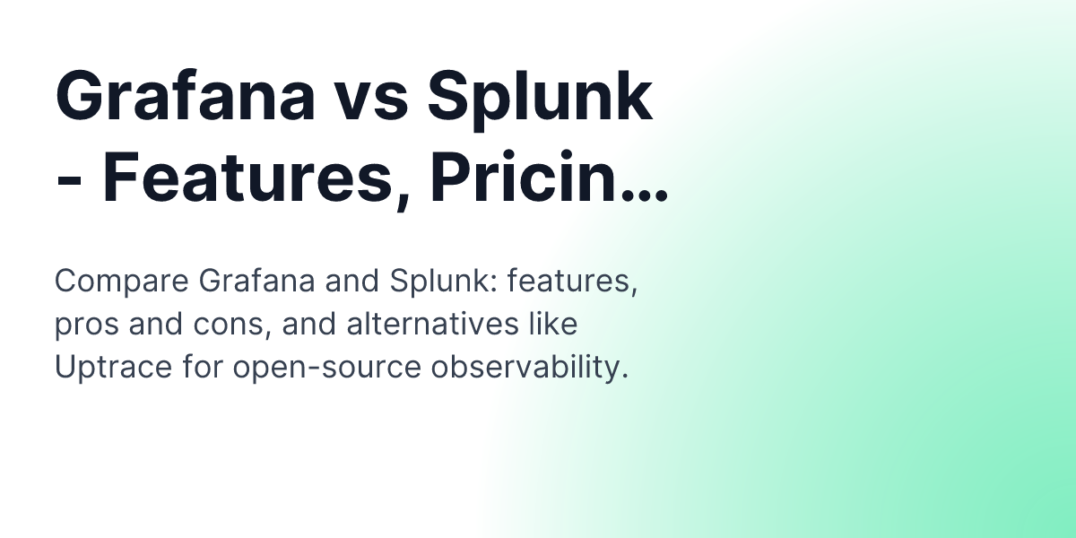 Grafana vs Splunk - Features, Pricing, and Performance Compared [2025 ...