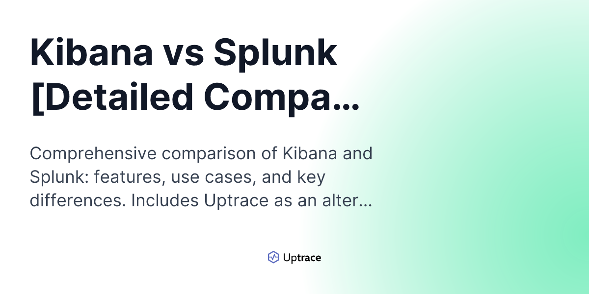 Kibana vs Splunk [Detailed Comparison 2025] | Uptrace