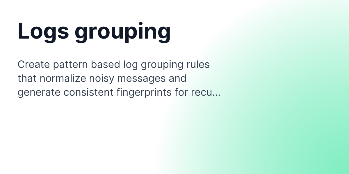 Logs grouping | Uptrace