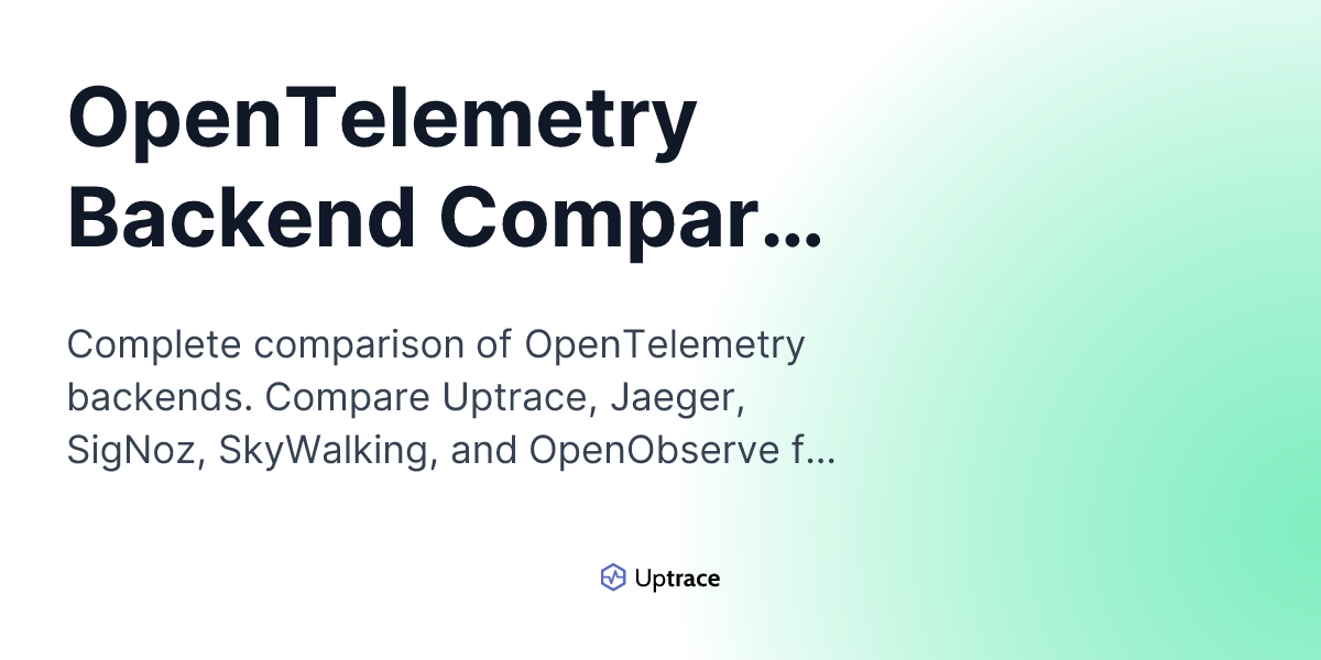 OpenTelemetry Backend Comparison | Uptrace